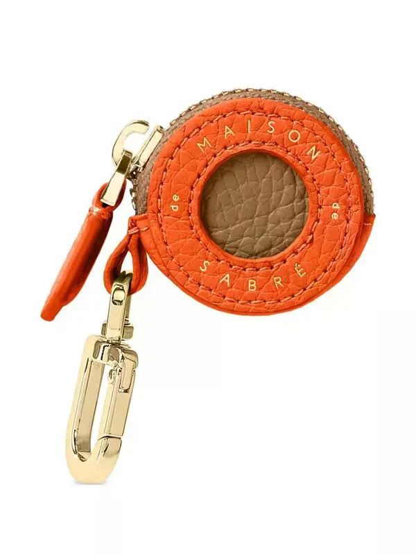 MAISON DE SABRE Dual-tone Embossed Leather Airtag Case - Orange
