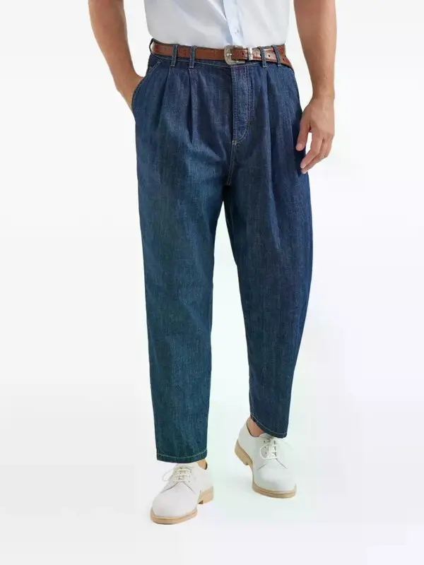 Brunello Cucinelli Double-pleated Five-pocket Trousers - Blue