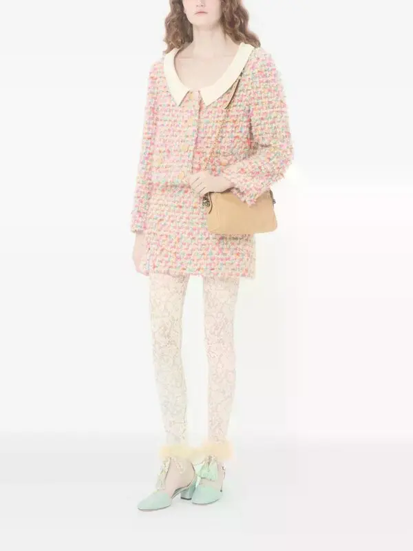 Valentino Garavani Candy Tweed Mini Skirt With Jewel Button - Neutrals