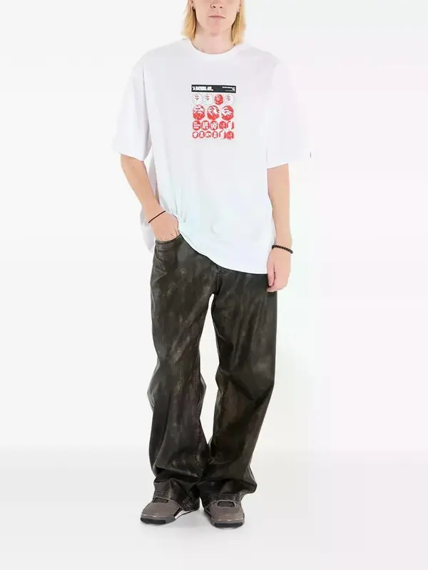 A BATHING APE Sticker Graphic-print T-shirt - White