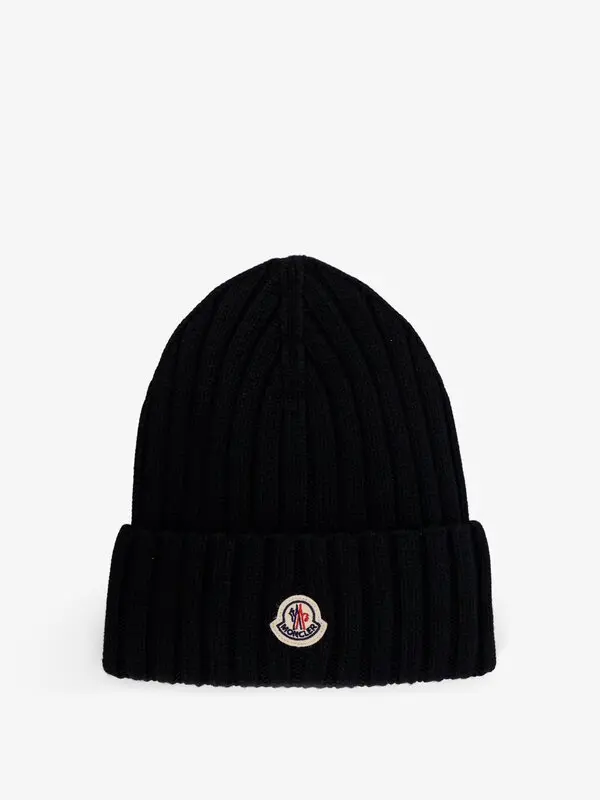 Moncler Virgin Wool Beanie - Black