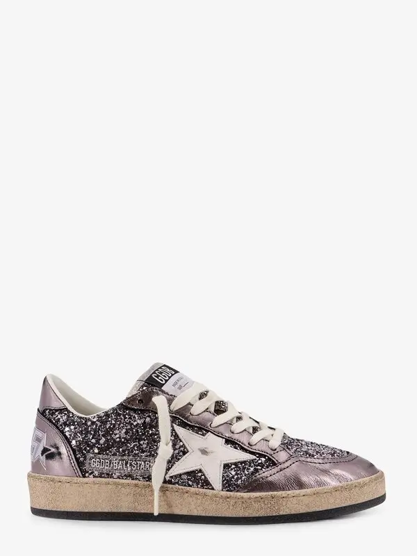 GOLDEN GOOSE Ball Star Glittered Leather Sneakers - Purple