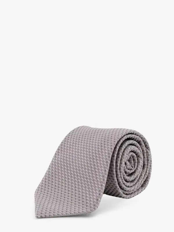 NUGNES 1920 Micro-pattern Silk Tie - Grey