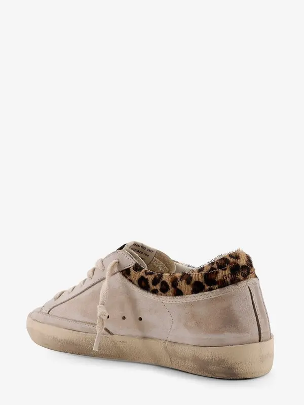 GOLDEN GOOSE Super Star Sneakers With Suede And Animal Print Pony Hair Trim - White