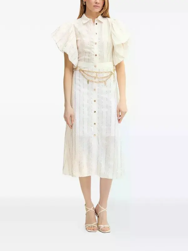 FRACOMINA Ruffled Buttoned Midi Dress