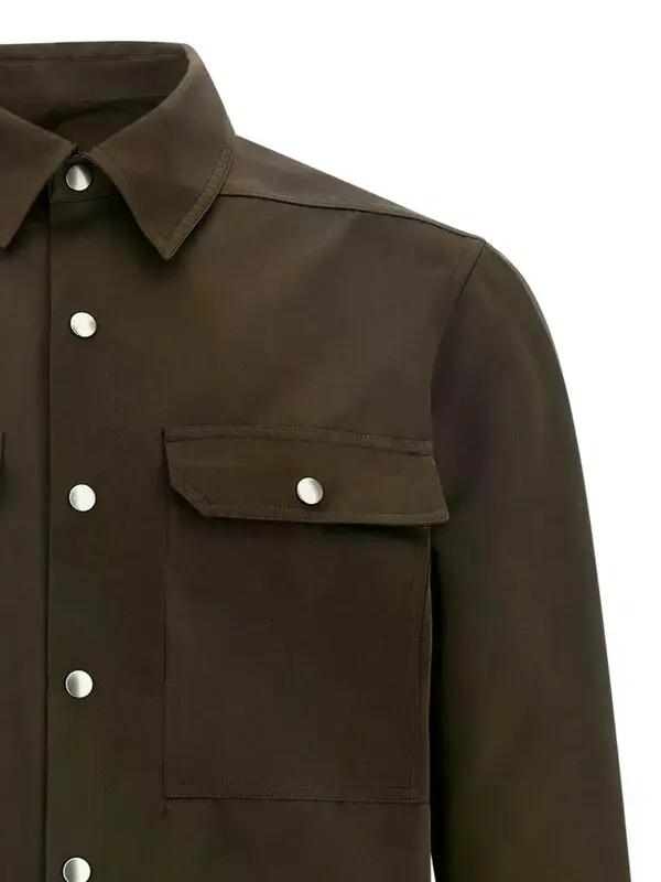 Rick Owens Outershirt Snap Button Pockets Shirt - Brown