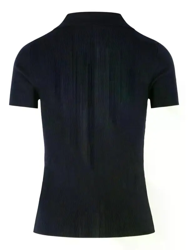Max Mara Albero Ribbed Polo Top - Blue
