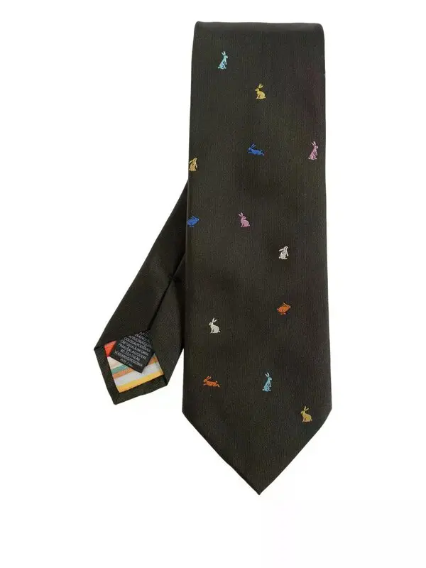 Paul Smith Rabbit Silk Neck Tie - Green
