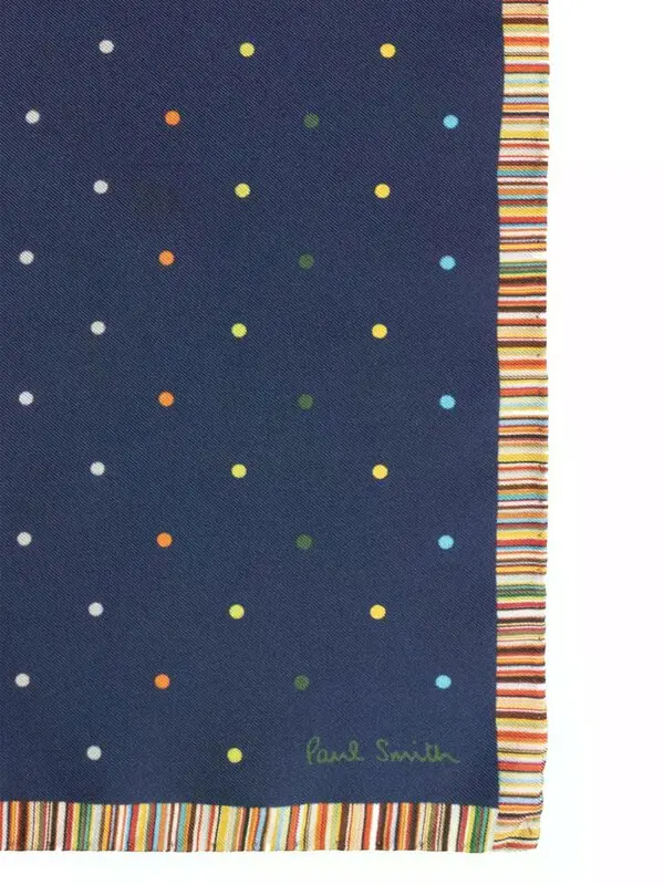 Paul Smith Polka-dot Silk Pocket Square - Blue