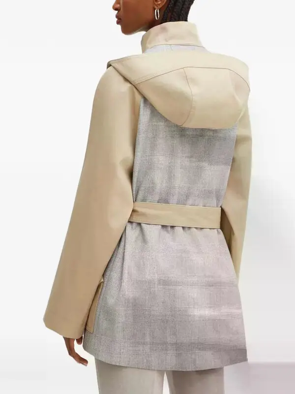 BOSS Hooded Checked Coat