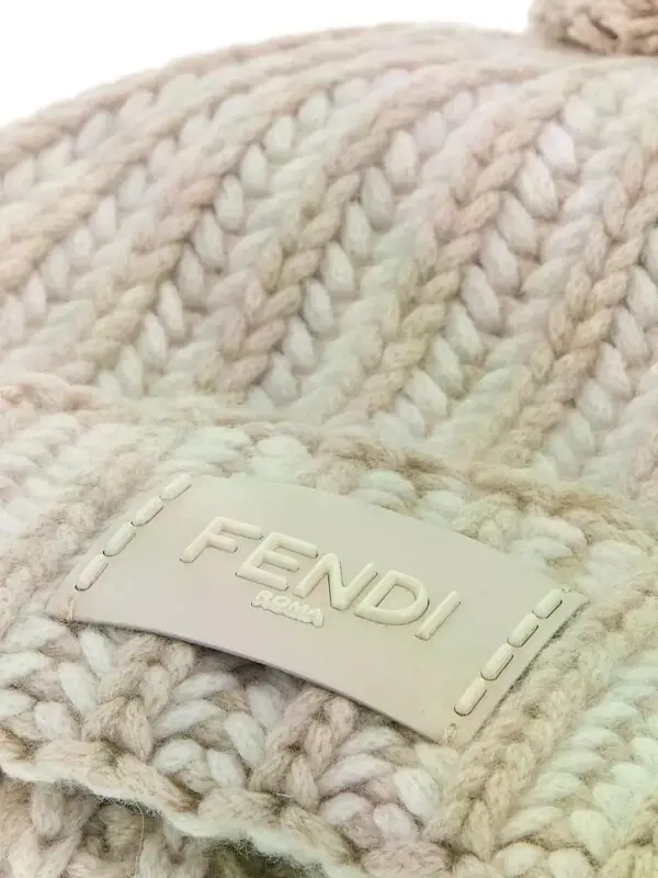 Fendi Embroidered Pompom Beanie