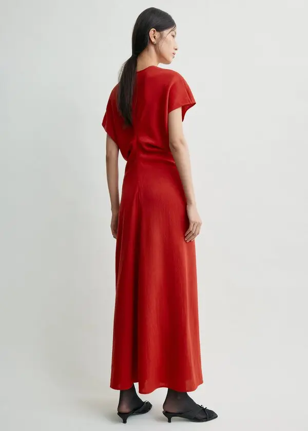 TOTEME Slouch Waist Wool Dress - Red