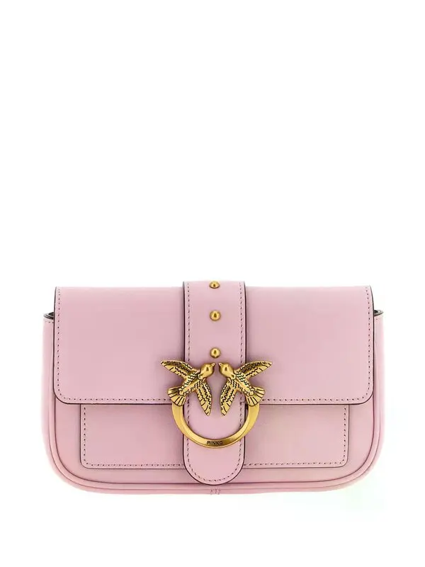 Pinko Pocket Love One Studs Birds Crossbody Bag - Pink