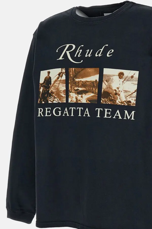 Rhude Regatta' T-shirt Maniche Lunghe - Nero