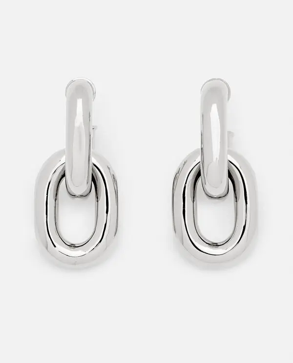 Rabanne Xl Link Double Hoop Earrings - Silver