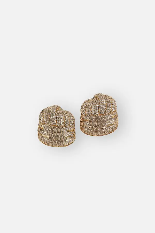 SELF-PORTRAIT Crystal Knot Stud Earrings - Gold