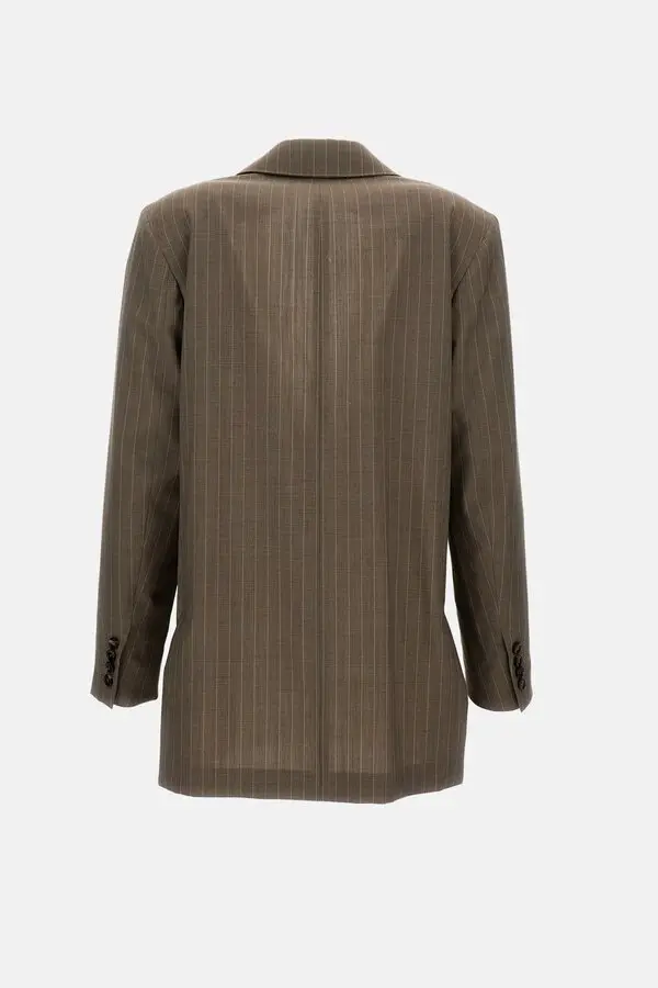 Max Mara Pinstripe Double-breasted Blazer - Marrone