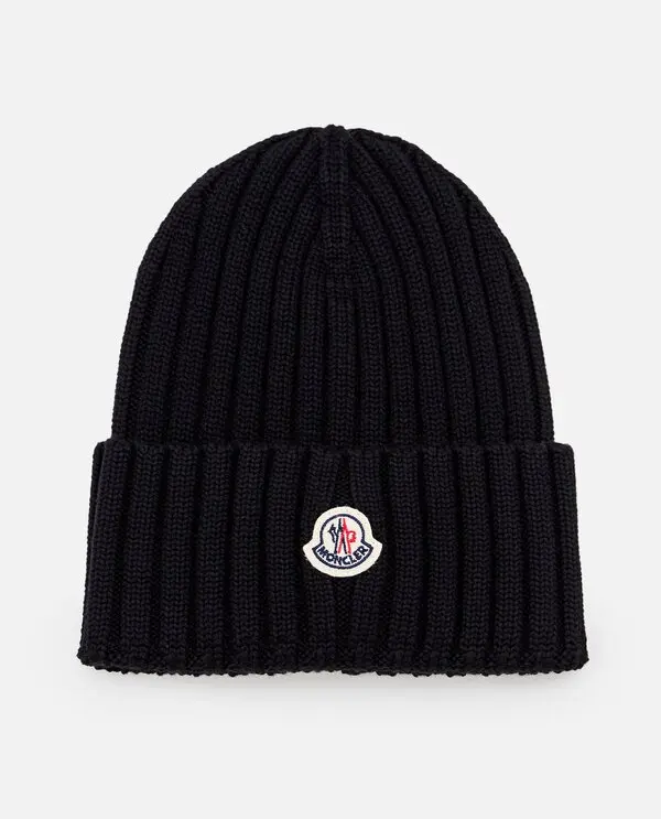 Moncler Logo Beanie - Black
