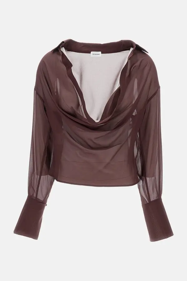 Andamane Lilia Silk-blend Blouse With V-neck - Rosso