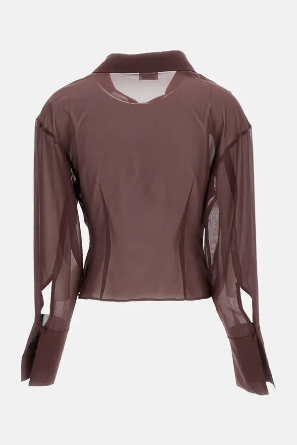Andamane Lilia Silk-blend Blouse With V-neck - Rosso