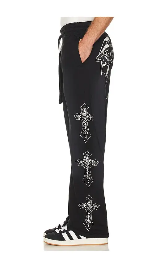 Ed Hardy Crosses Skulls Baggy Sweatpant In . Also
