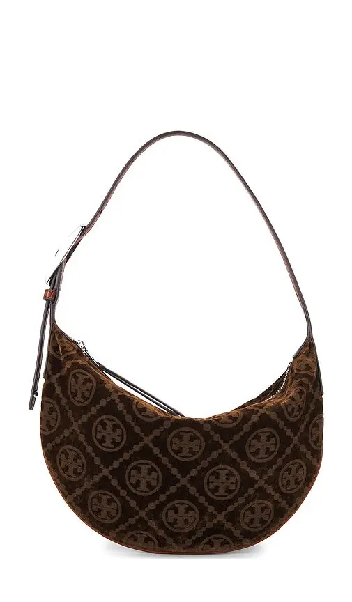 Tory Burch T Monogram Flocked Small Balloon Bag