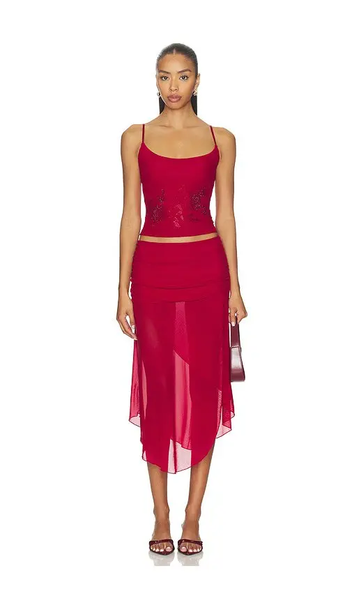 TIGER MIST Octavia Embellished Spaghetti Strap Top