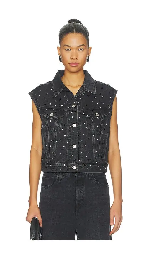 LEVI'S Shrunken 90s Embellished Denim Vest