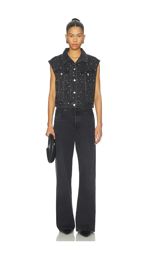 LEVI'S Shrunken 90s Embellished Denim Vest