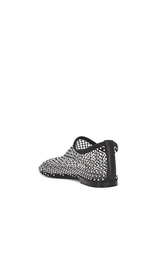 Steve Madden Mino Embellished Mesh Flat - Black