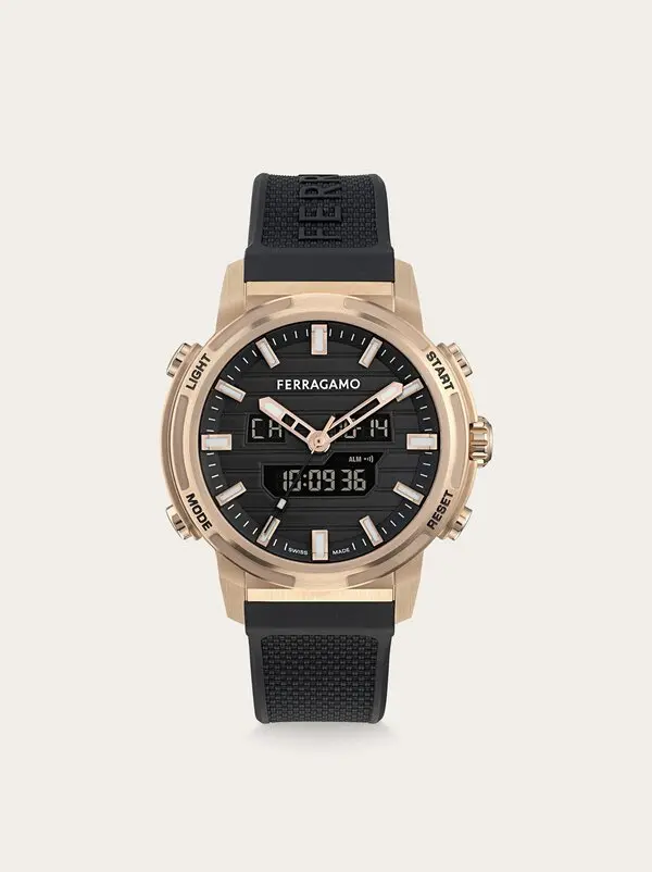 FERRAGAMO Sport Anadigit Watch - Black