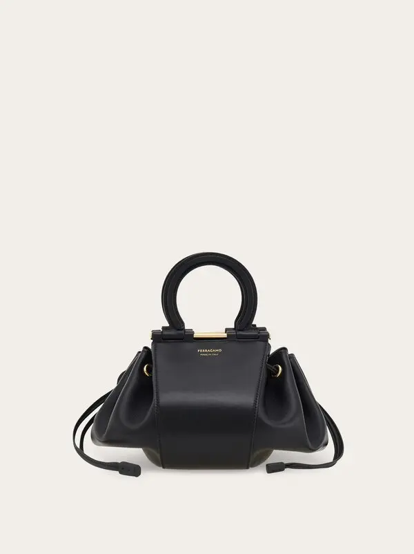 FERRAGAMO Gancini Bucket Bag - Black