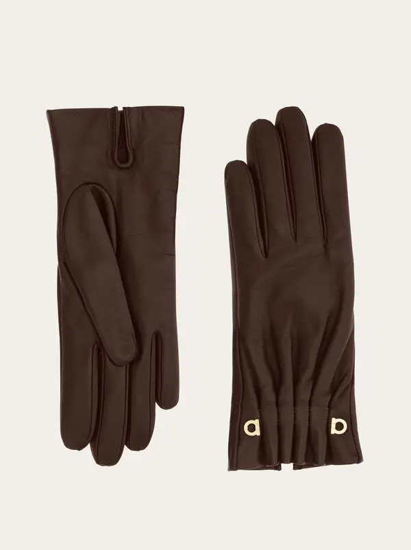 FERRAGAMO Nappa Leather Gloves - Brown