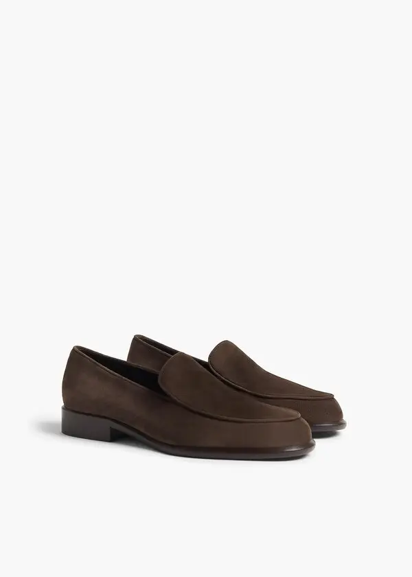 Khaite Miles Suede Loafer - Ebano