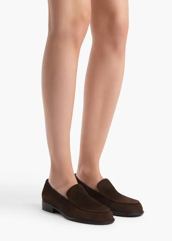 Khaite Miles Suede Loafer - Ebano