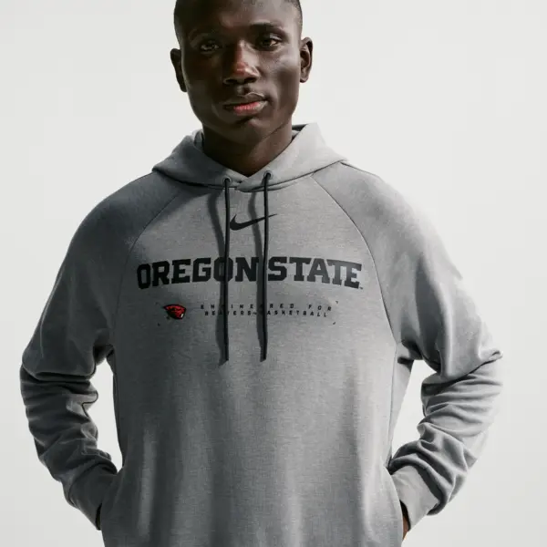 Nike Oregon State Beavers Ncaa Basketball Coaches' Pullover Hoodie - Grey