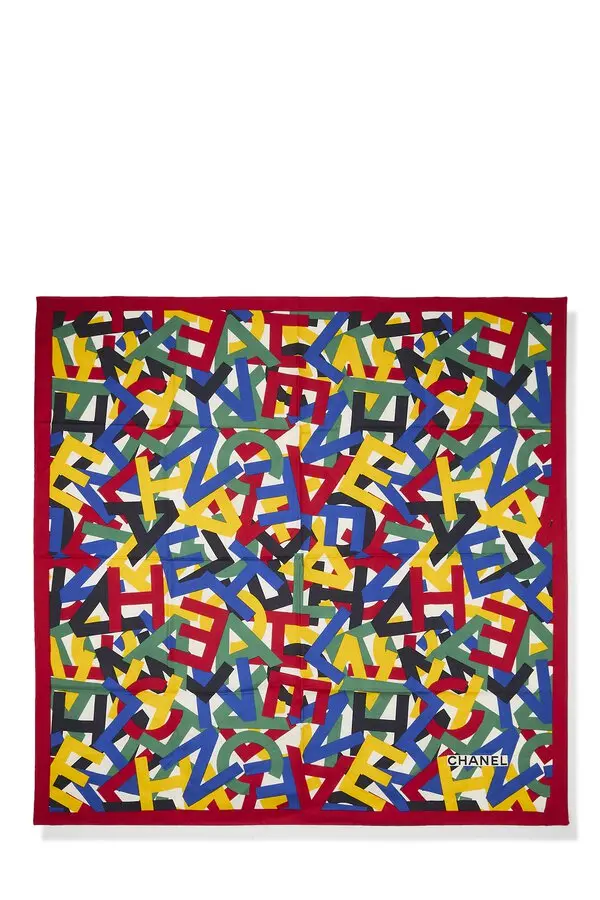 Chanel Multicolor Silk Logo Scarf - Multi