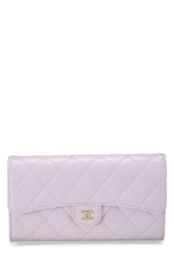 Chanel Caviar Classic Flap Wallet - Purple