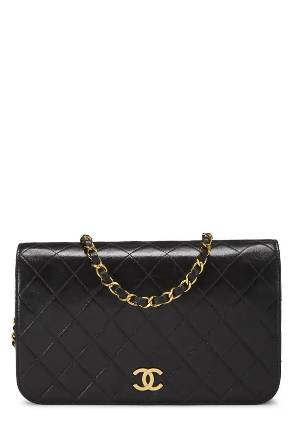 Chanel Lambskin Snap Flap Bag - Black