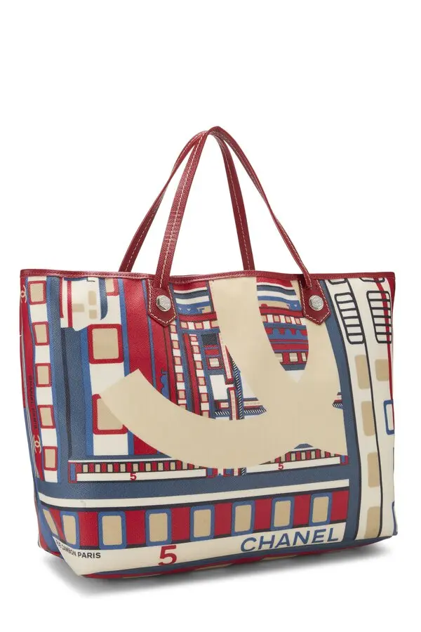 Chanel Coated Canvas Train Car Print Tote