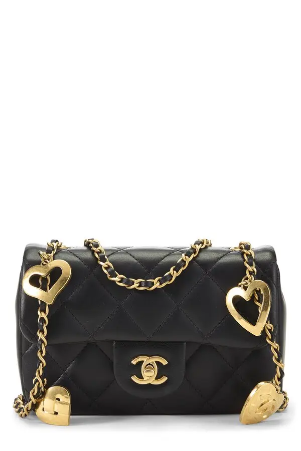 Chanel Lambskin Heart Charm Flap Bag
