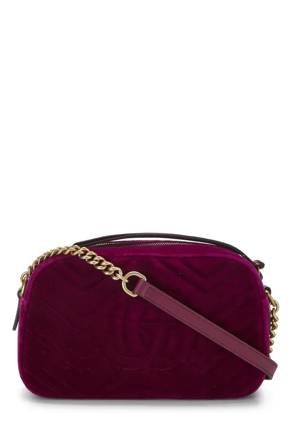 Gucci Velvet Gg Marmont Crossbody Bag