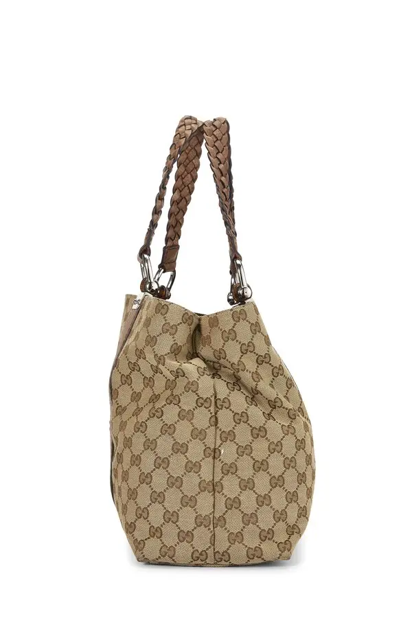 Gucci Original Gg Bamboo Bar Tote - Brown