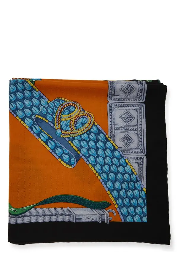 Hermès Multicolor 'ceintures Et Liens' Cashmere Scarf