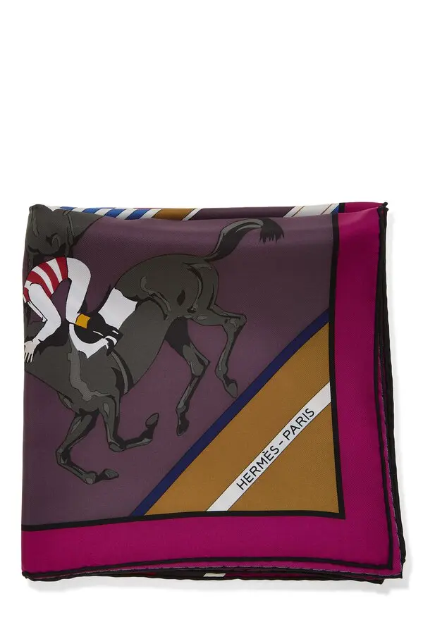 Hermès Multicolor 'les Courses' Silk Scarf 90 - Multi