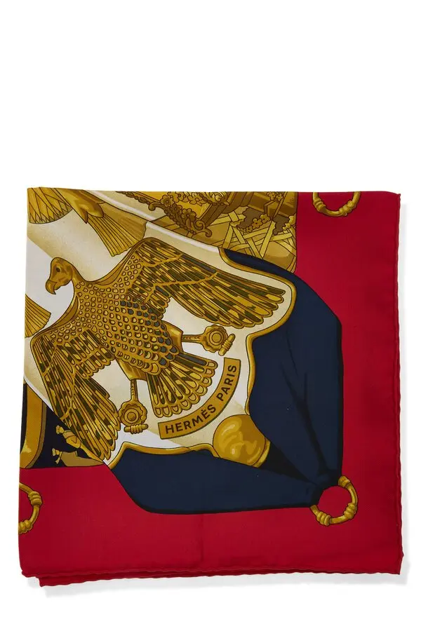 Hermès Multicolor 'soleil De Soie' Silk Scarf 90 - Red