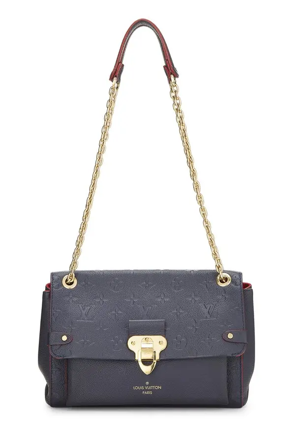 LOUIS VUITTON Monogram Empreinte Leather Vavin Bag - Navy