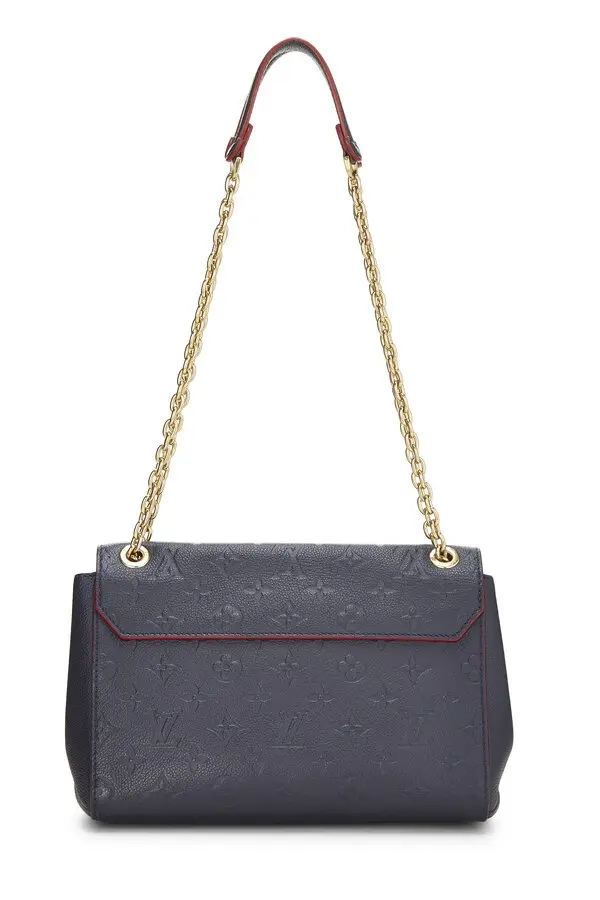 LOUIS VUITTON Monogram Empreinte Leather Vavin Bag - Navy