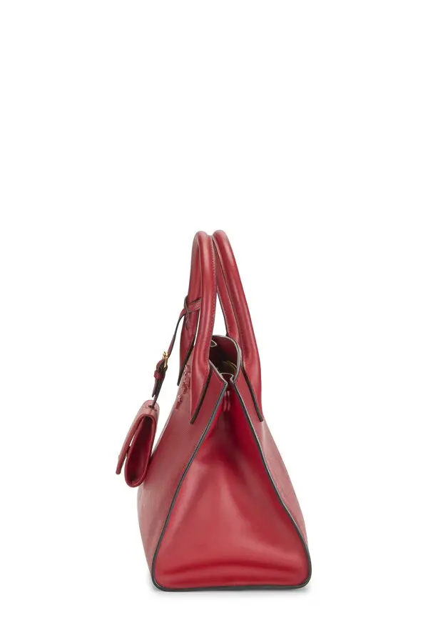 Prada Saffiano Monochrome Tote - Red