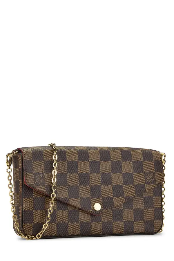 LOUIS VUITTON Damier Ebene Pochette Felicie - Brown